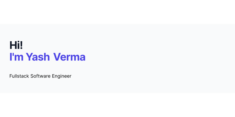 Yash Verma | Software Engineer